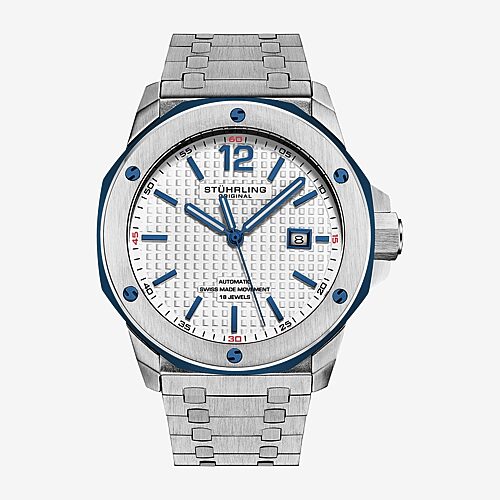 Click here for Stuhrling Mens Automatic Silver Tone Stainless Ste... prices