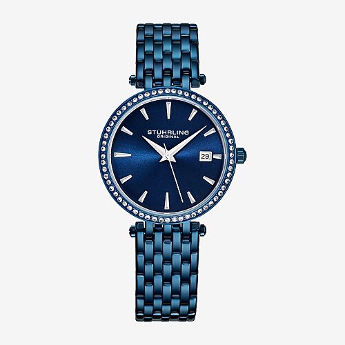 Click here for Stuhrling Womens Blue Stainless Steel Bracelet Wat... prices
