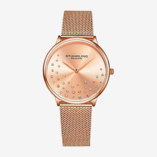 Click here for Stuhrling Womens Rose Goldtone Stainless Steel Str... prices