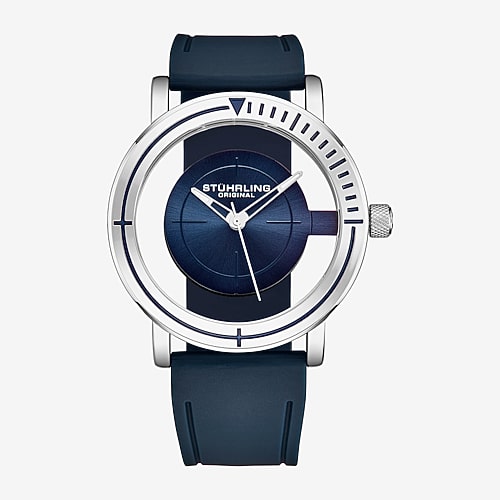 Click here for Stuhrling Mens Blue Strap Watch 3915.1  One Size... prices