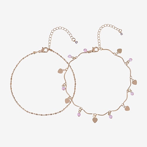 Click here for Bijoux Bar Delicates Womens 9 Inch Link Heart Ankl... prices