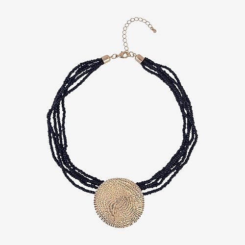 Click here for Mixit Womens 18 Inch Beaded Necklace  One Size  Bl... prices