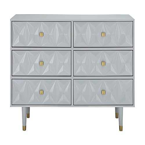 Imperial Bedroom Collection 6-Drawer Dresser  One Size  Gray