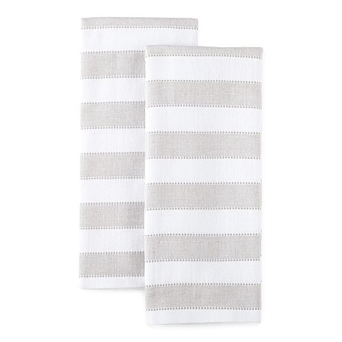 Click here for Chambray Stripe Dual Purpose 2-pc Kitchen Towel Se... prices