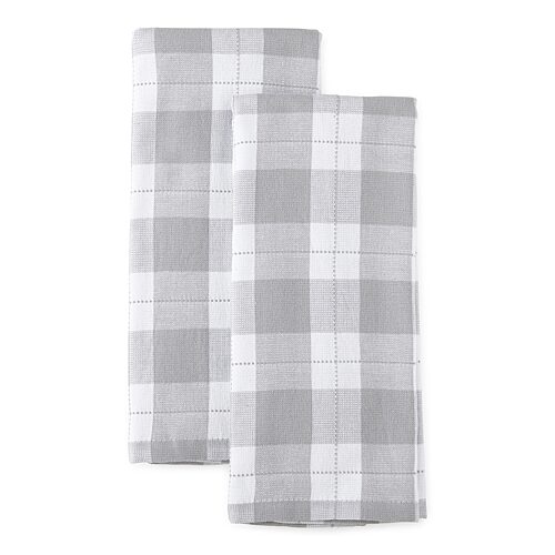 Click here for Cooks Check Dual Purpose 2-pc Kitchen Towel Set  O... prices