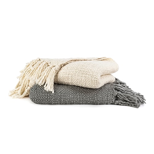 Click here for ienjoy Home Slub-Yarn Fringed Throw  60 x 50 - Nat... prices