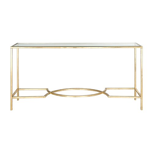 Click here for Inga Gold Console Table with Glass Top  One Size... prices