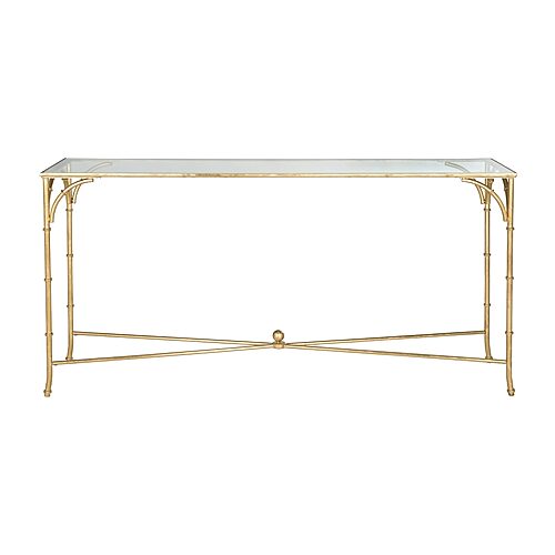 Click here for Maurice Faux Bamboo Console Table with Glass Top... prices