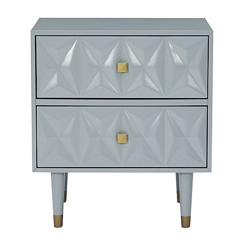 Imperial Bedroom Collection 2-Drawer Nightstand  One Size  Gray