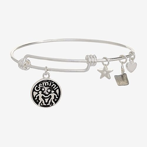 Sparkle Allure Zodiac Womens Red Ruby Pure Silver Over Brass Round Bangle Bracelet  One Size  Gemini