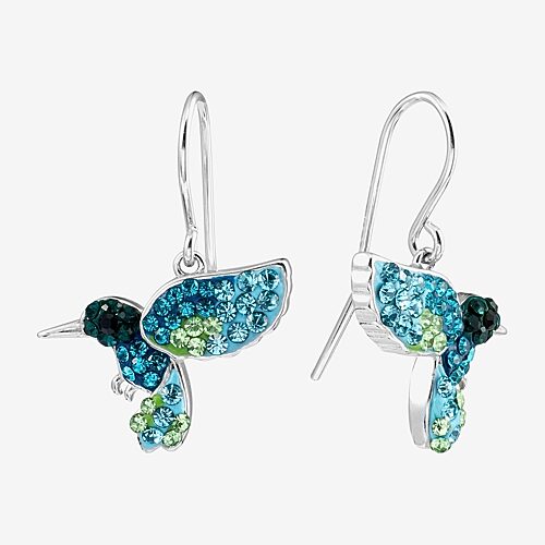 Click here for Multi Pave Crystal Hummingbird Wire Drop Earrings... prices