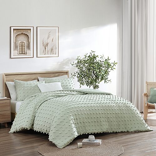 Click here for Swift Home Pom Pom Jacquard 3pc. Comforter Set prices