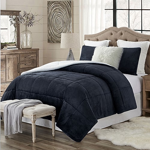 Click here for Swift Home Faux Fur and Sherpa Reverse 3pc. Comfor... prices