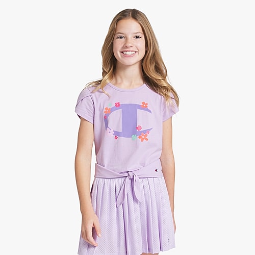 Click here for Girls (7-16) Champion(R) Tulip Sleeve Tie Front Fl... prices