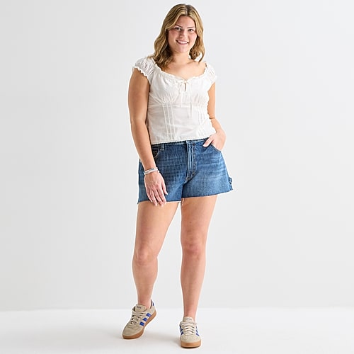 Click here for Arizona Womens 2 Low Rise Juniors Denim Short  22... prices