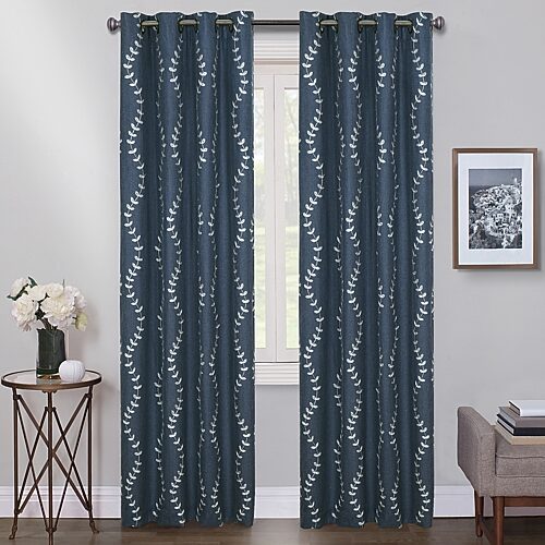 Click here for Max Blackout Lindley Linen Blend Embroidered Gromm... prices