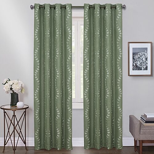 Click here for Max Blackout Lindley Linen Blend Embroidered Gromm... prices