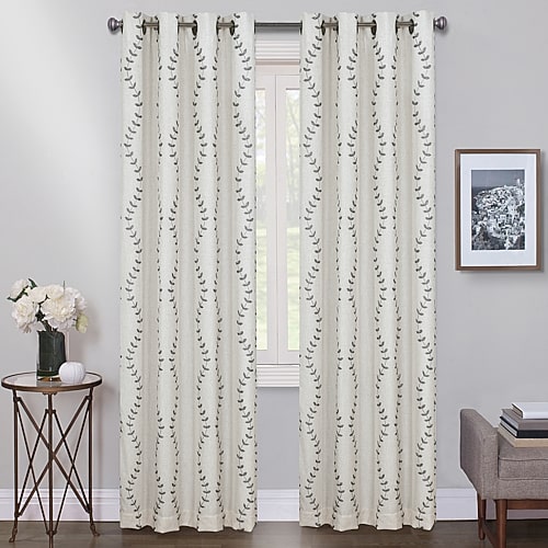 Click here for Max Blackout Lindley Linen Blend Embroidered Gromm... prices