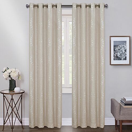 Click here for Max Blackout Lindley Linen Blend Embroidered Gromm... prices