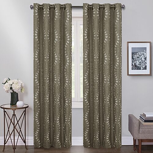 Click here for Max Blackout Lindley Linen Blend Embroidered Gromm... prices