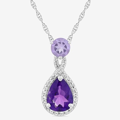 Click here for Womens Genuine Purple Amethyst Sterling Silver Pea... prices