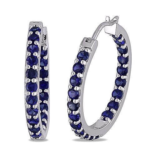 Click here for Lab-Created Blue Sapphire Sterling Silver Inside-O... prices