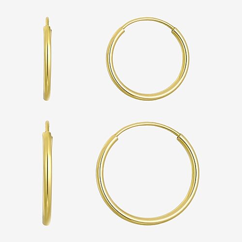 Click here for Womens 10K Gold 2 Pair Earring Set  One Size prices