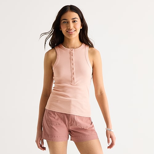 Click here for a.n.a Womens Henley Neck Sleeveless Tank Top  Medi... prices