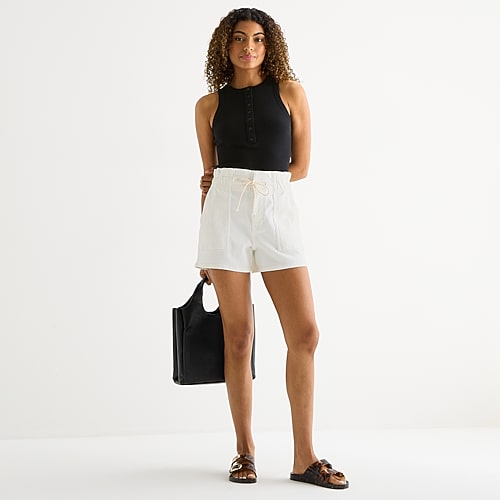 Click here for a.n.a Utility Womens 5 Highest Rise Denim Short  1... prices