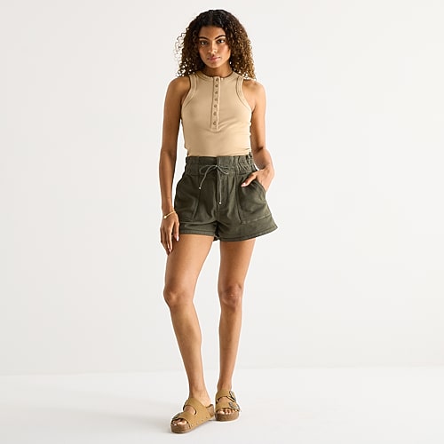 Click here for a.n.a Utility Womens 5 Highest Rise Denim Short  1... prices
