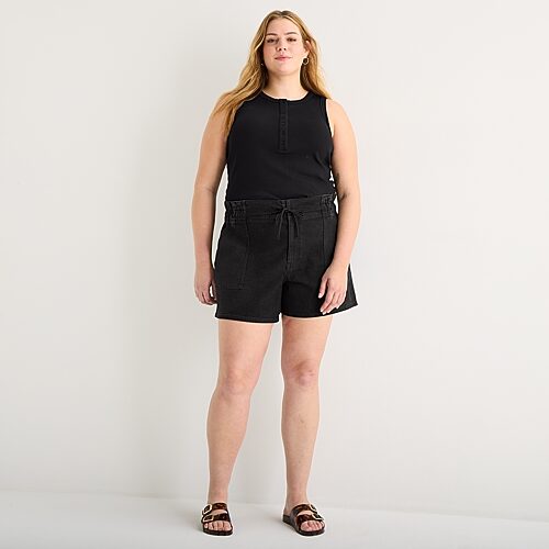 Click here for a.n.a Utility Womens Plus 5 Highest Rise Denim Sho... prices