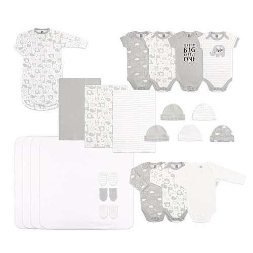 Click here for The Peanutshell 0-3m Grey Animals Baby Unisex 23-p... prices