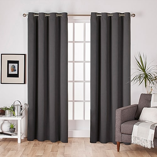 Click here for Exclusive Home Curtains Sateen Grommet Top Blackou... prices