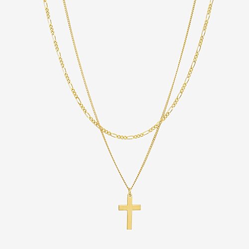 Click here for Made in Italy Womens 14K Gold Cross 17 Inch Pendan... prices