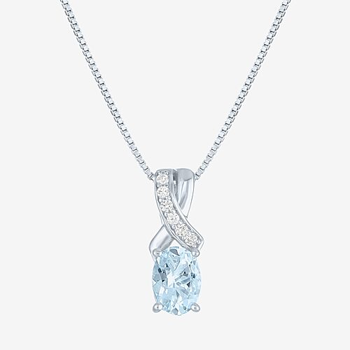 Click here for Womens Genuine Blue Aquamarine Sterling Silver Ova... prices