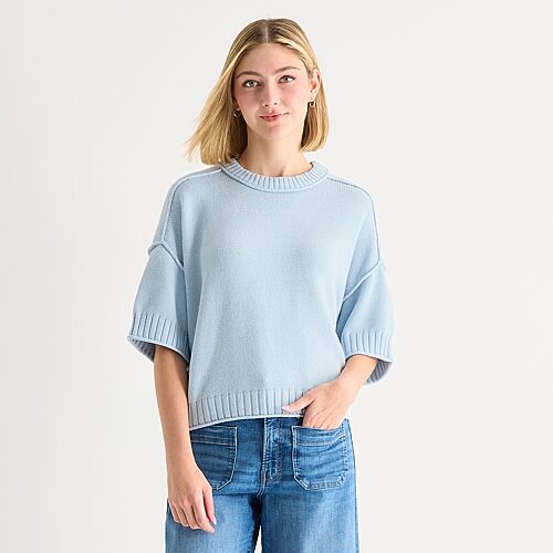 Click here for a.n.a Womens Crew Neck Short Sleeve Pullover Sweat... prices