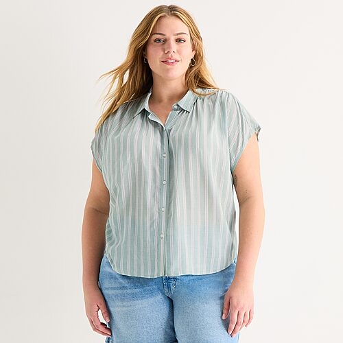 Click here for A.N.A Womens Plus Short Sleeve Blouse  4x  Green prices