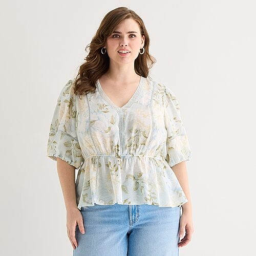 Click here for a.n.a Womens Plus V Neck Short Sleeve Blouse  1x... prices