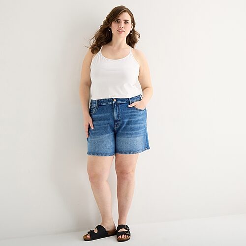 Click here for a.n.a A Line Womens 5 Highest Rise Plus Denim Shor... prices