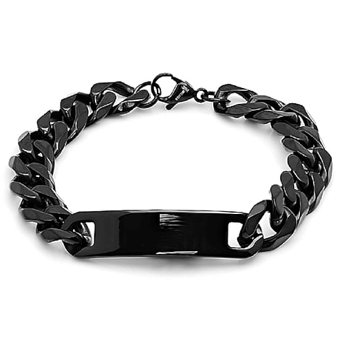 Click here for Steeltime Mens Stainless Steel Solid Curb Id Brace... prices