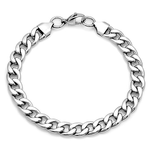 Click here for Steeltime Mens Stainless Steel Solid Curb Chain Br... prices