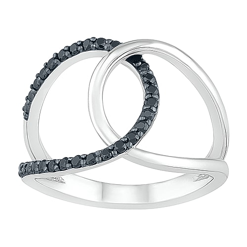 Click here for Double C Link Womens 1/4 CT. T.W. Natural Black Di... prices