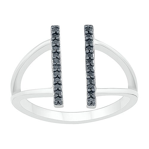 Click here for Midnight Black Open Edge Double Bar Womens 1/8 CT.... prices