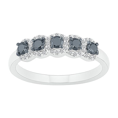 Click here for Womens 2MM 1/2 CT. T.W. Natural Black Diamond Ster... prices