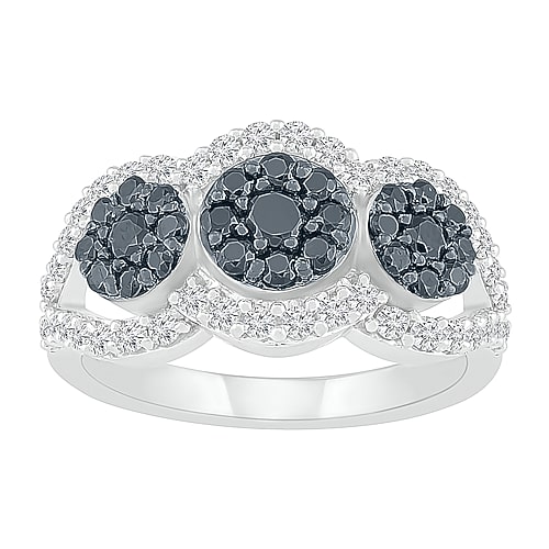 Click here for Womens 1 CT. T.W. Natural Black Diamond Sterling S... prices