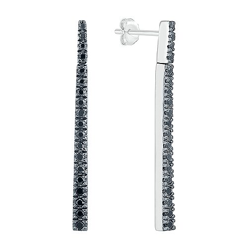 Click here for Linear Womens 1/3 CT. T.W. Natural Black Diamond S... prices