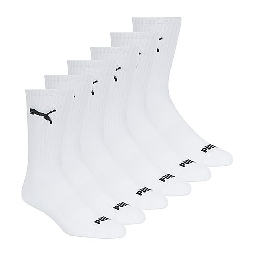 Click here for PUMA Mens 6 Pair Crew Socks  10-13  White prices