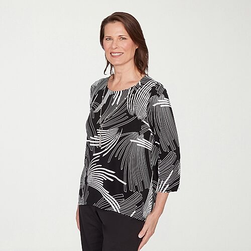 Click here for Alfred Dunner Classics Womens Crew Neck 3/4 Sleeve... prices