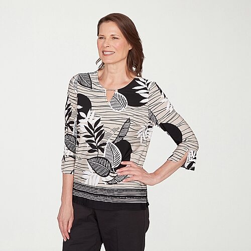 Click here for Alfred Dunner Classics Womens Crew Neck 3/4 Sleeve... prices