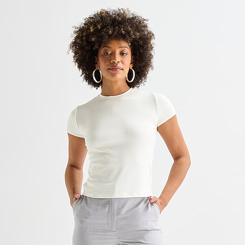 Click here for Worthington Womens Crew Neck Short Sleeve T-Shirt... prices